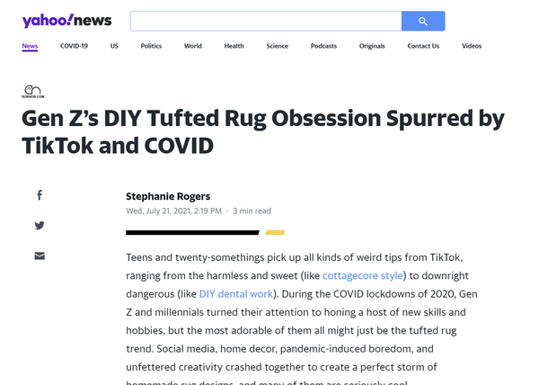 COVID, TikTok, and Gen Z's Rug Tufting Obsession | Tuft the World